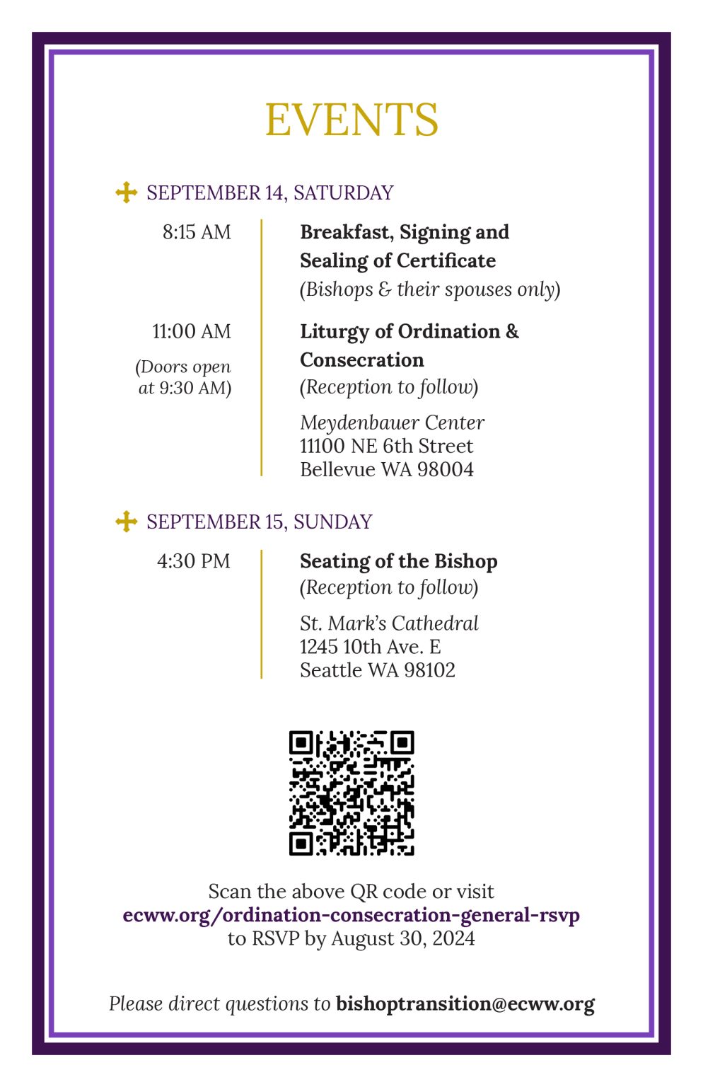 Ordination and Consecration Invitation - The Episcopal Diocese of Olympia